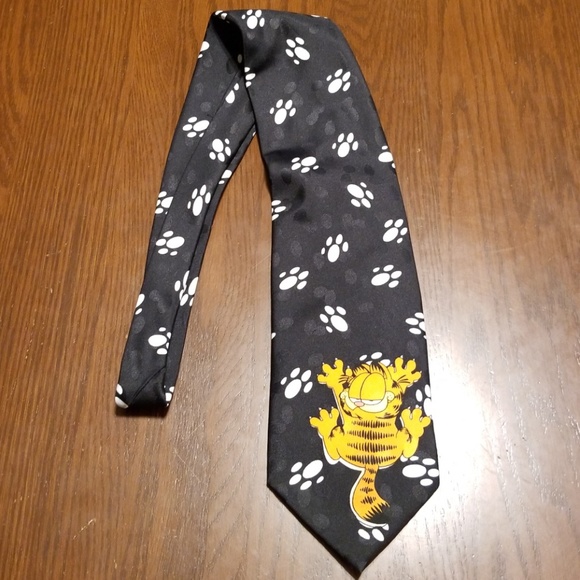 Paws Addiction | Accessories | Garfield Paw Print Tie Black White ...